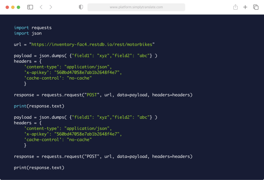Translation API | Connect with our platform | Simply Translate